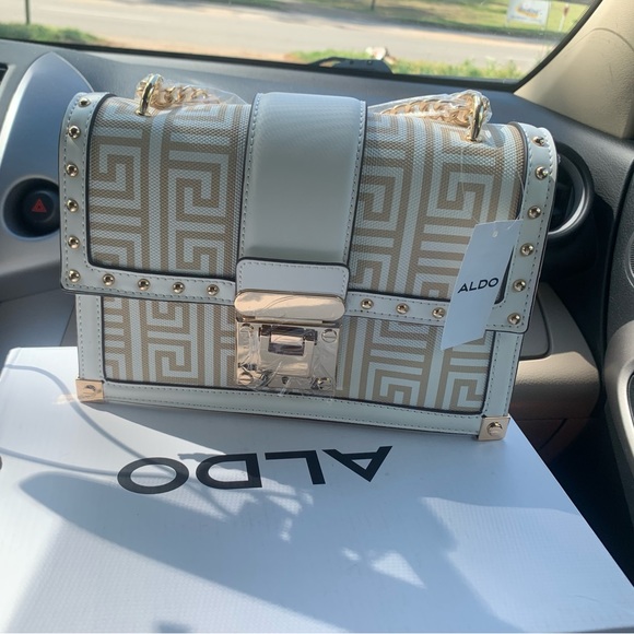 Aldo | Bags | Aldo Purse Brown With Gold Embroidery | Poshmark